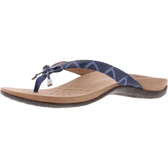 Vionic | Shoes | Vionic Womens Bella Ii Chv Blue Thong Slip On Slide ...
